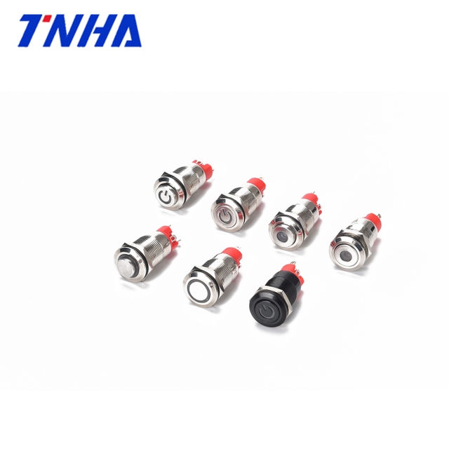 China 12mm ip65 waterproof led illuminated metal push button ...